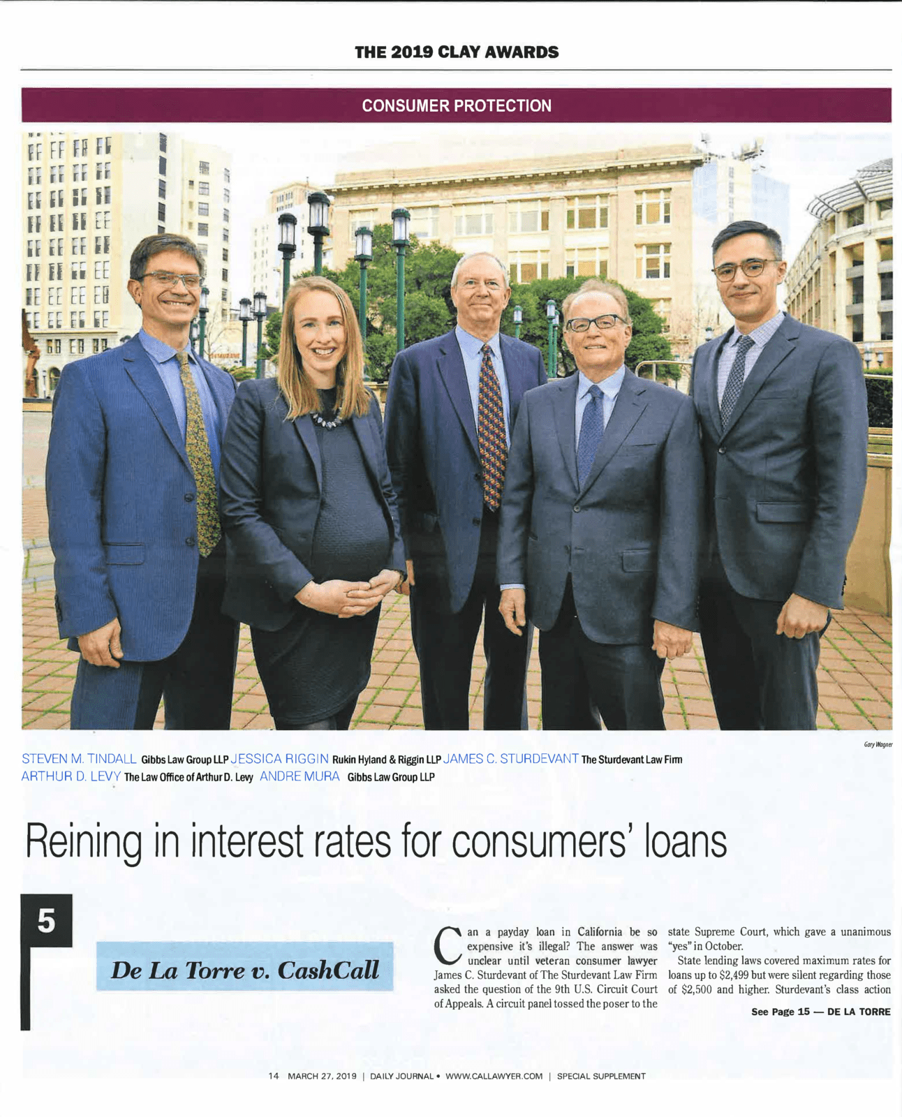 Jessica Riggin receives the California Lawyer Attorney of the Year (CLAY) Award from Daily ...